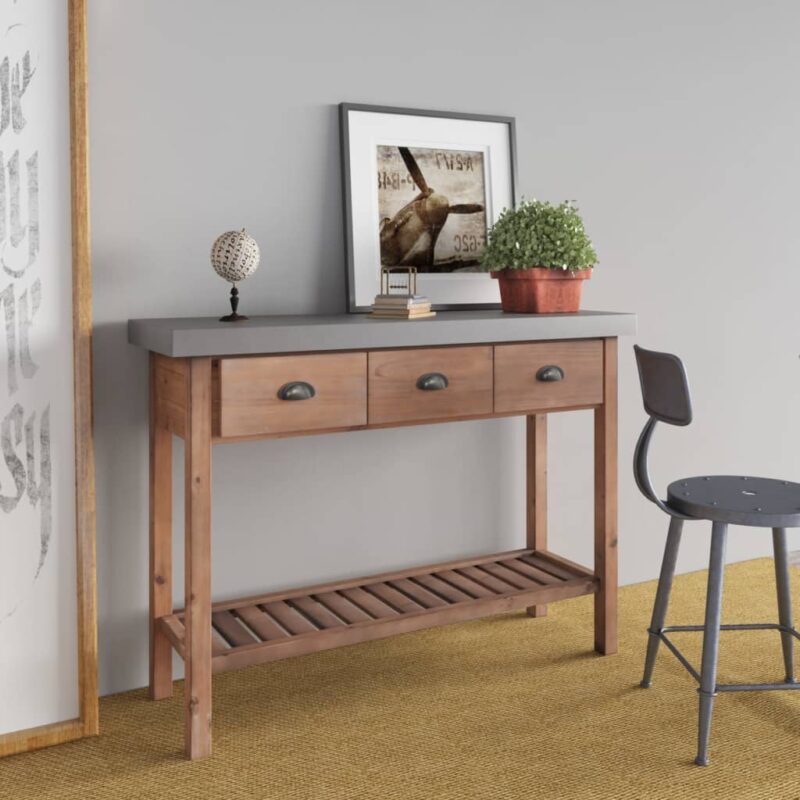 Fir Wood Console Table 110x35x80cm - Complete Storage Solutions